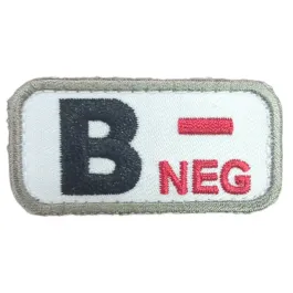 B Negative Blood Type Patch - Mil-Spec Monkey Embroidered Velcro Patch ...