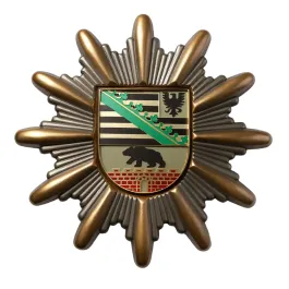 German Police Saxony-Anhalt Cap Badge | Landespolizei Star Burst ...